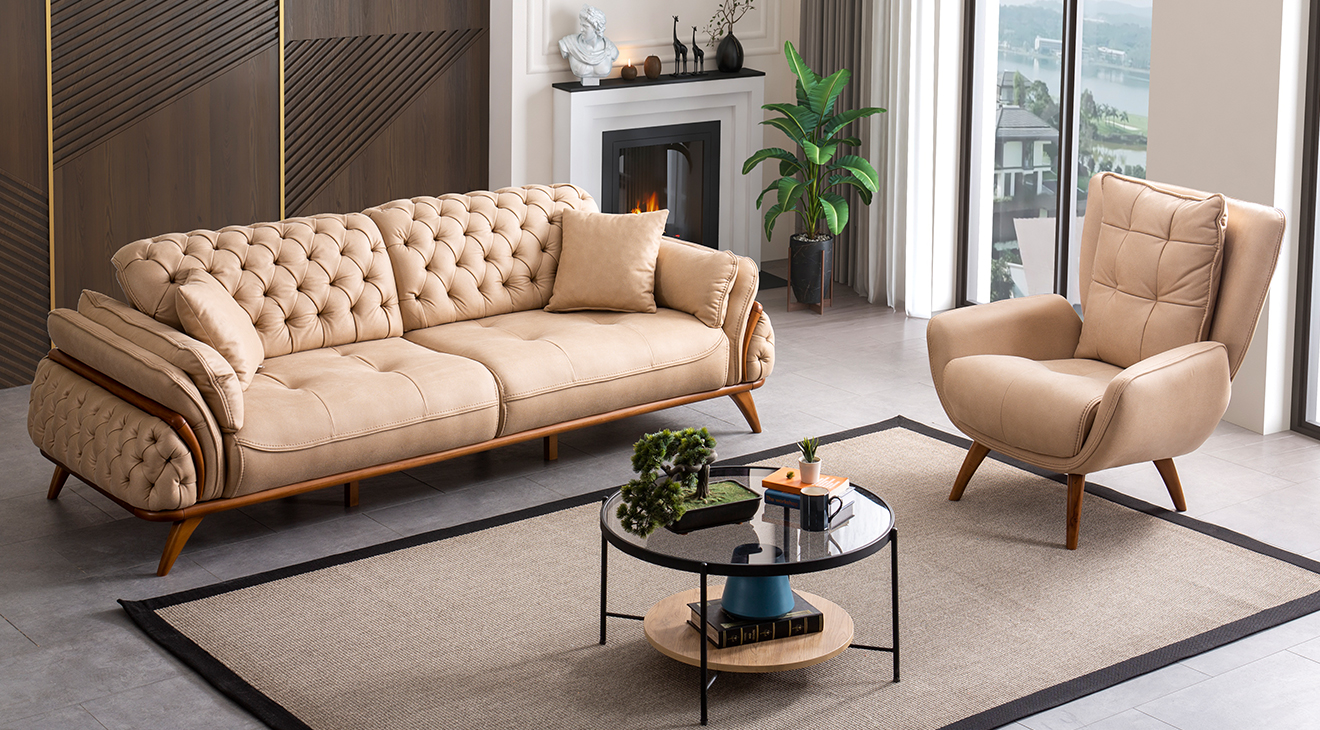 Nil Yataklı Chester Koltuk Takımı | Mobilyamevime | Mobilyamevime